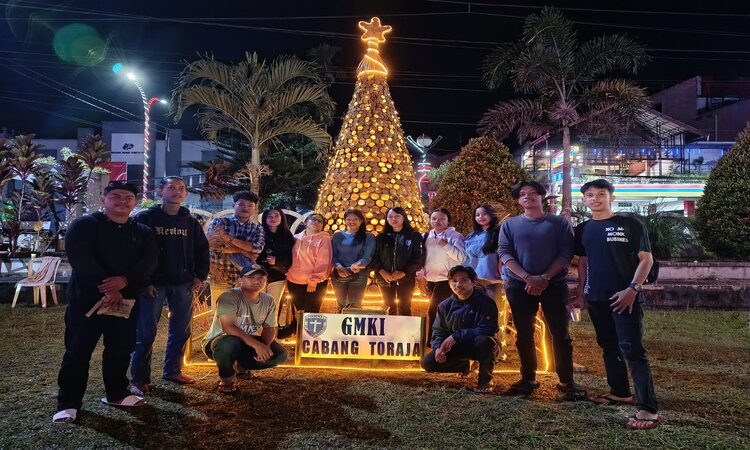 Toraja Light Festival 2024, Mahasiswa GMKI Tampilkan Pohon Natal Unik ...
